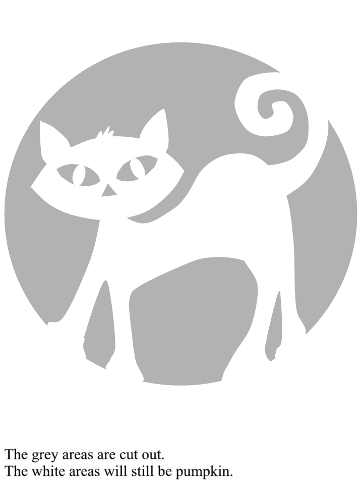 Cat Pumpkin Carving Template Halloween